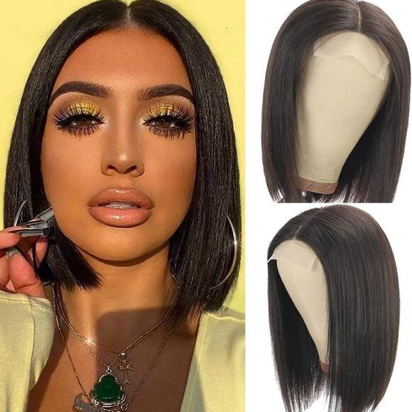 Hair | Short Bob Wig Human Hair 4x4 T Part Lace Bob Wigs For Black Women 8 Inches | Poshmark